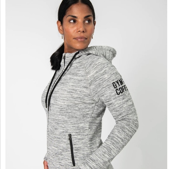 Gym Coffee | Tops | Gym Coffee Nwt Gray Workout Zip Up | Poshmark